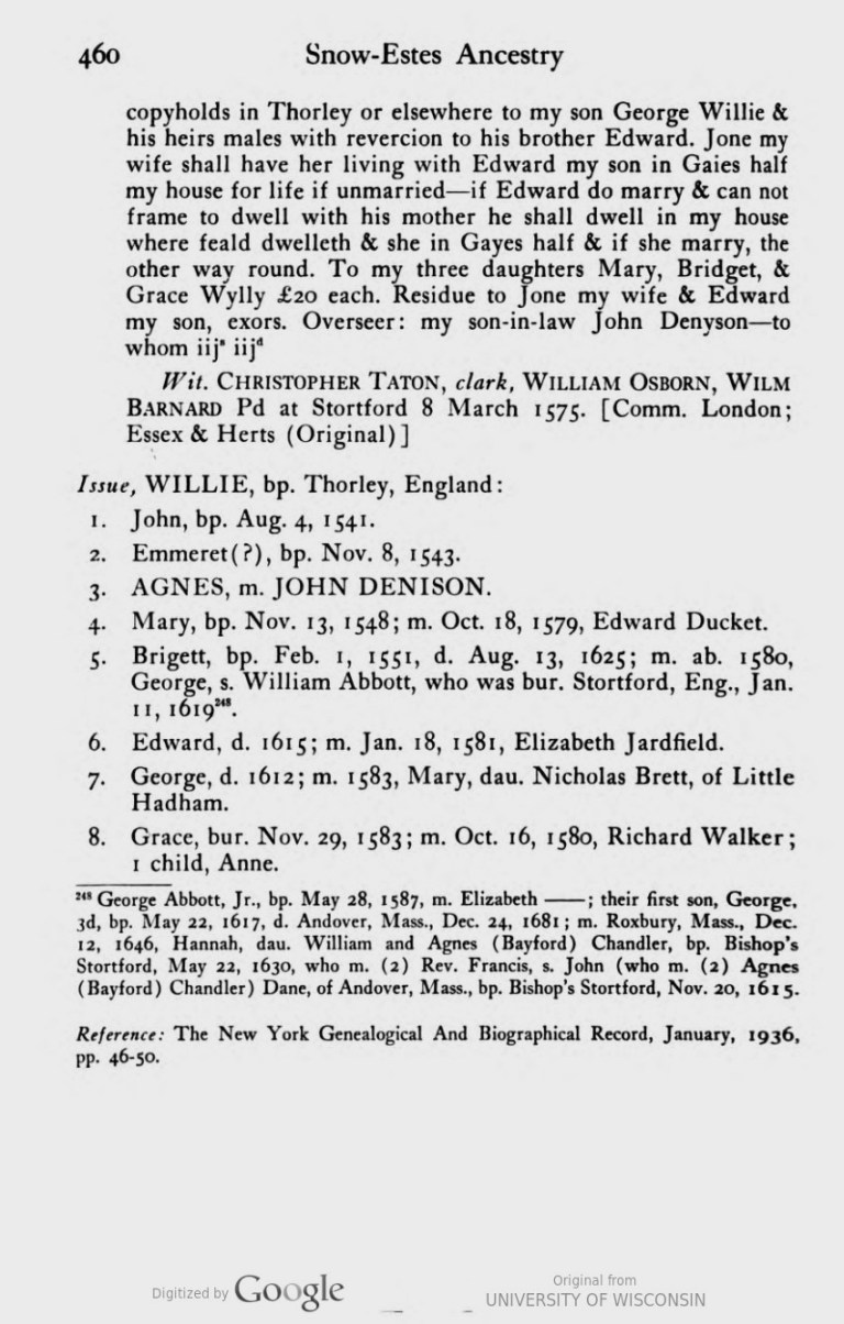 John Dennison and Agnes Willie – Tales of a Family