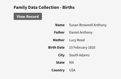 Susan B. Anthony Family Tree – Tales of a Family