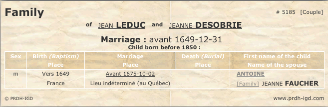 Leduc Family Tree – Tales of a Family