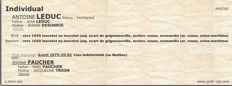 Leduc Family Tree – Tales of a Family