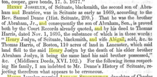 Josselyn Family Tree – Tales of a Family